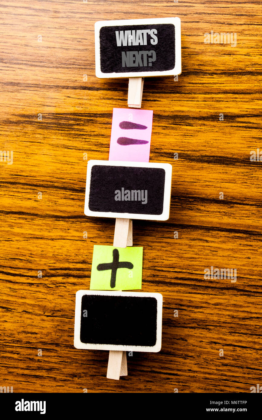 Handwritten text showing What is Next Question. Business concept for ...