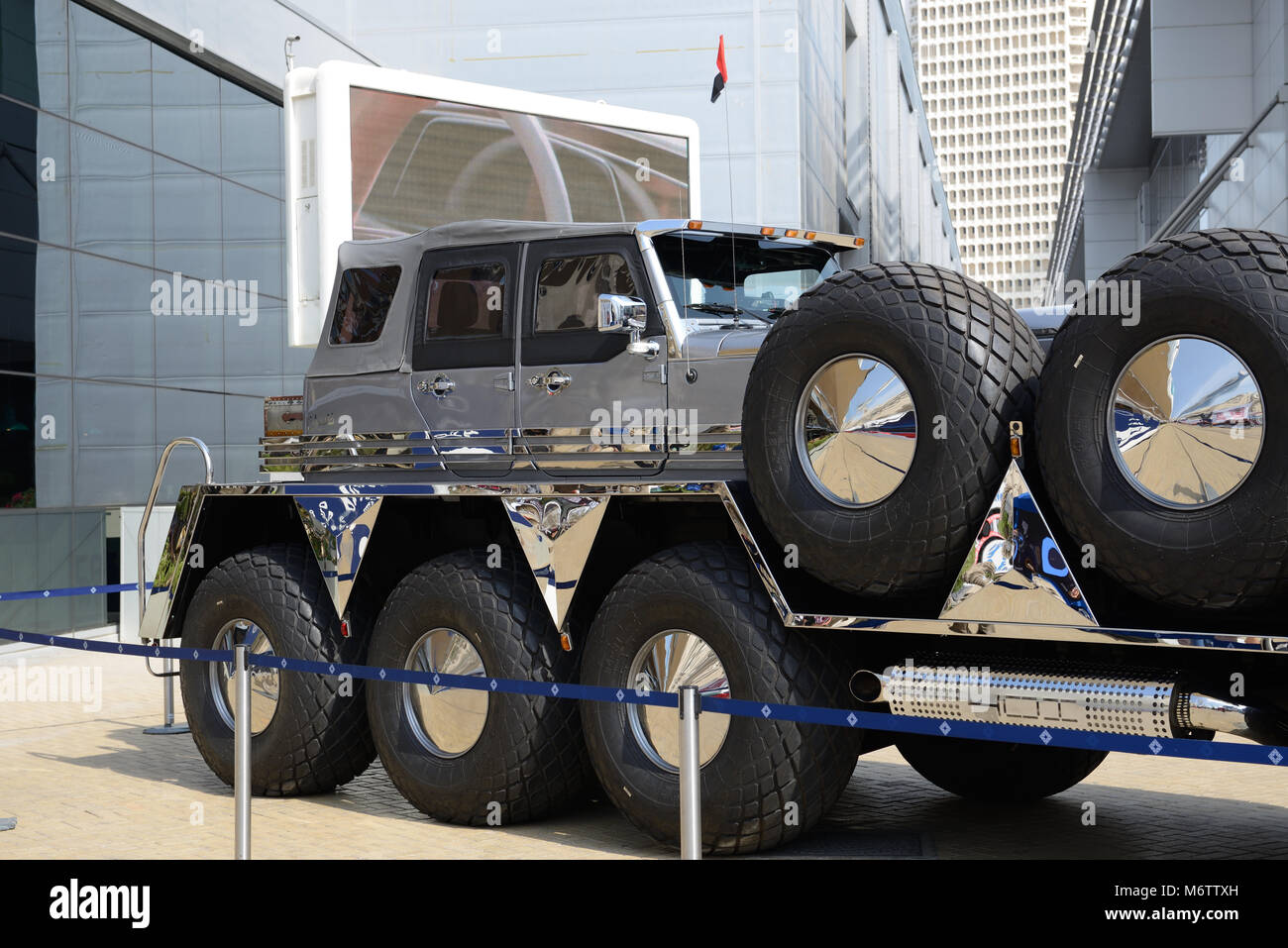 DUBAI, UAE - NOVEMBER 17: The Dhabiyan off-road car is on Dubai Motor ...