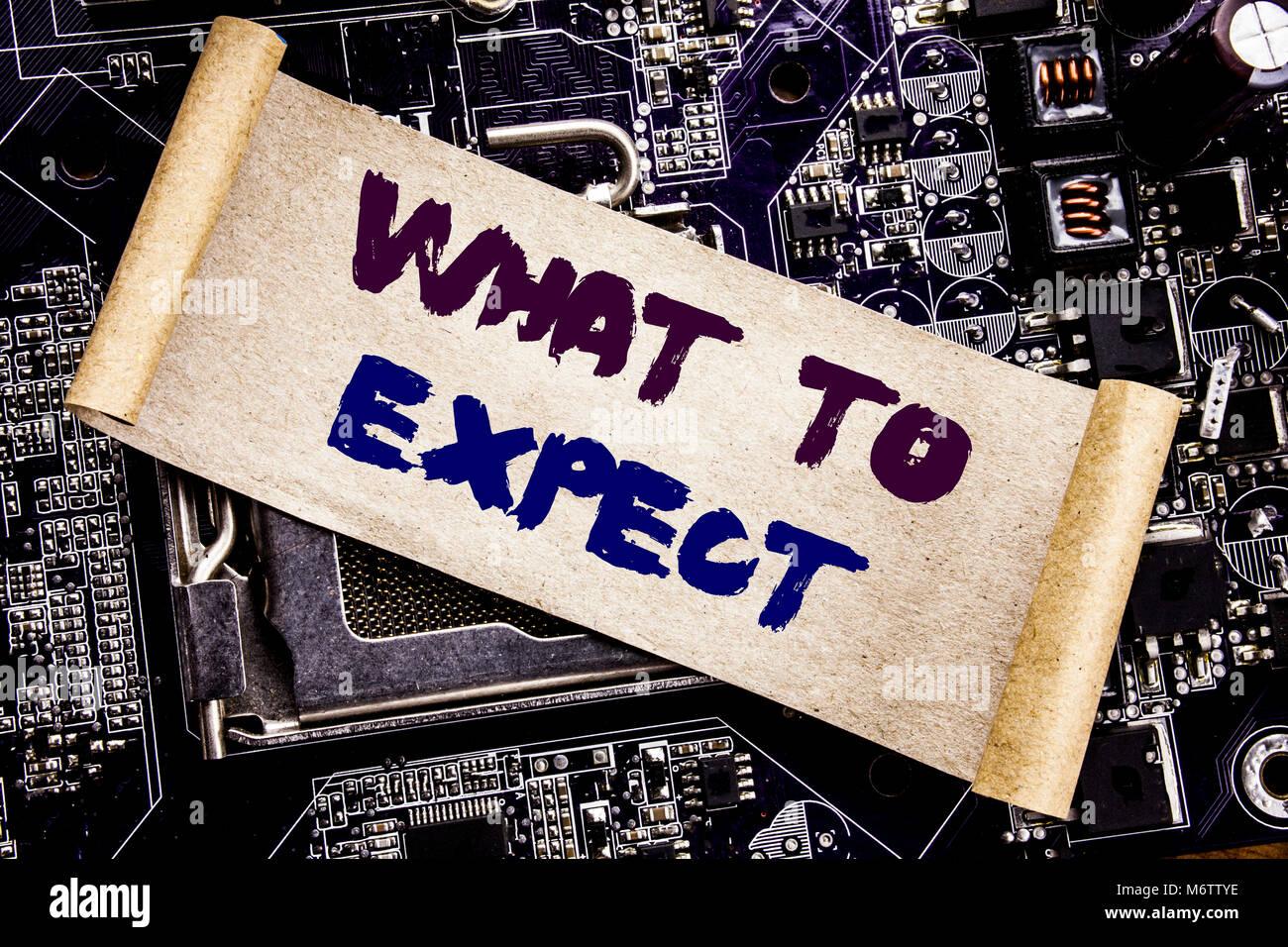 Hand writing text caption inspiration showing What To Expect. Business ...