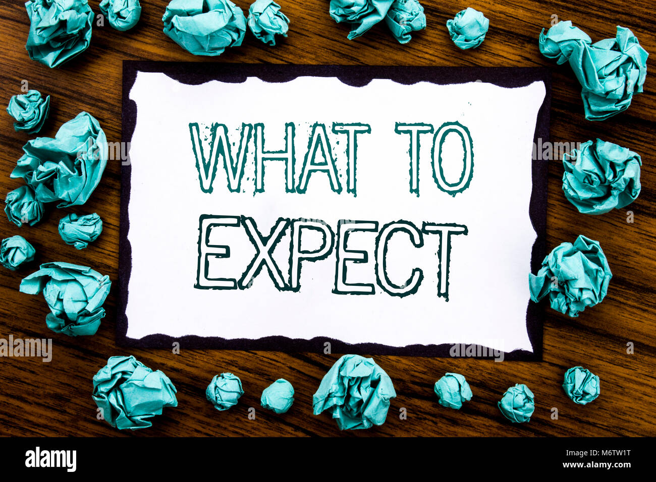 Handwriting Announcement text showing What To Expect. Business concept ...