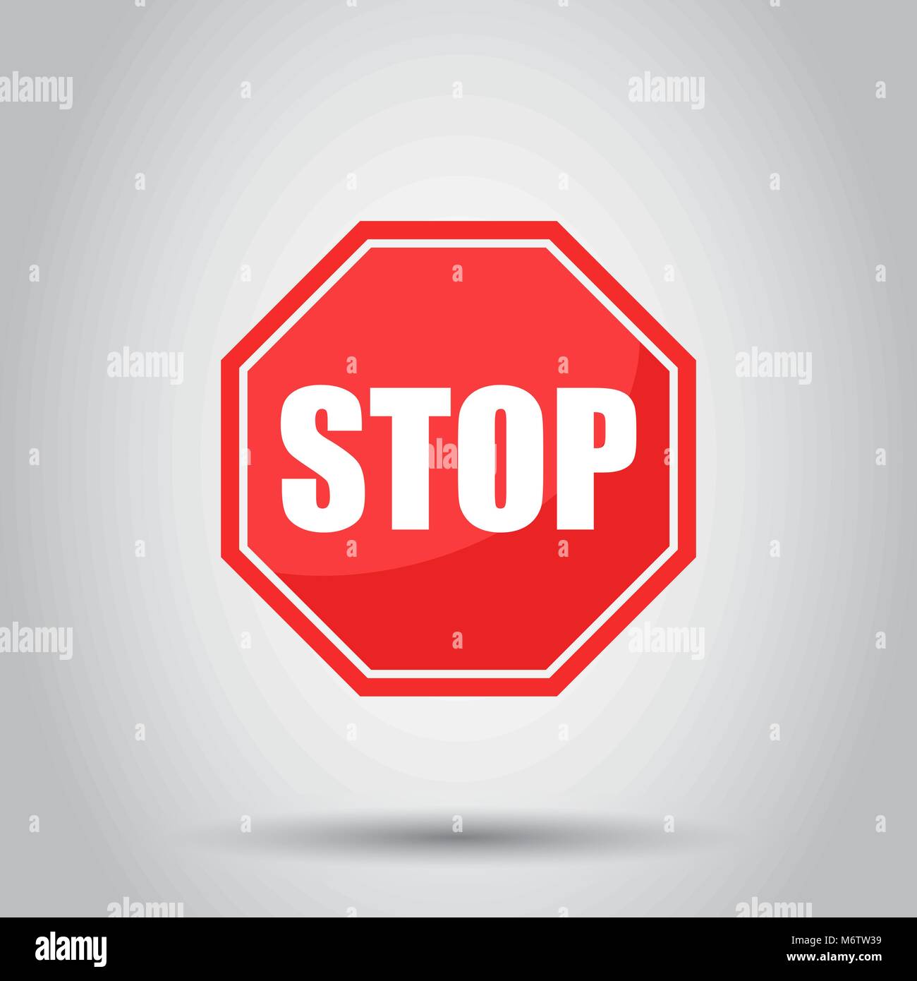 Red stop sign vector icon. Danger symbol vector illustration Stock ...