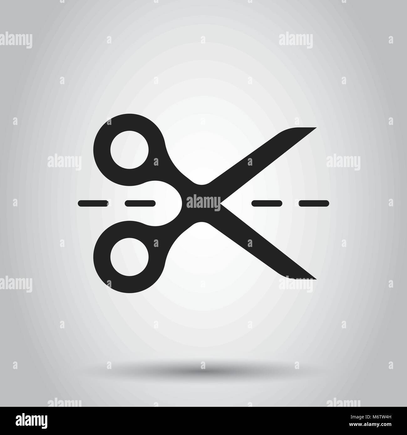 Scissors icon with cut line. Scissor vector illustration Stock Vector ...