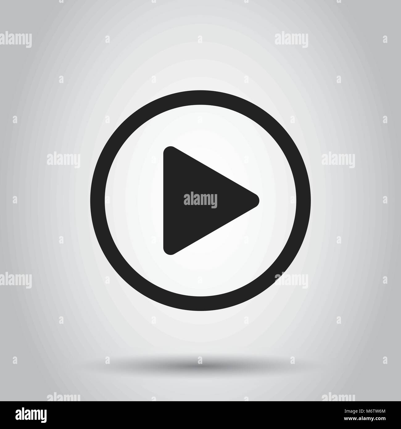 Play icon vector. Play video illustration in flat style. Simple ...