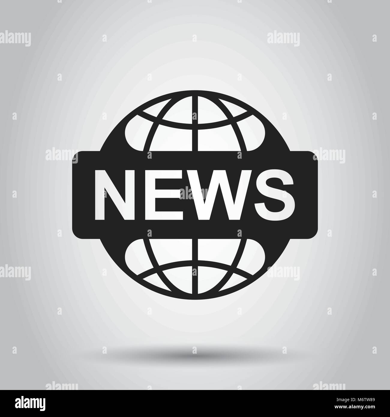 World news flat vector icon. News symbol logo illustration. Business ...
