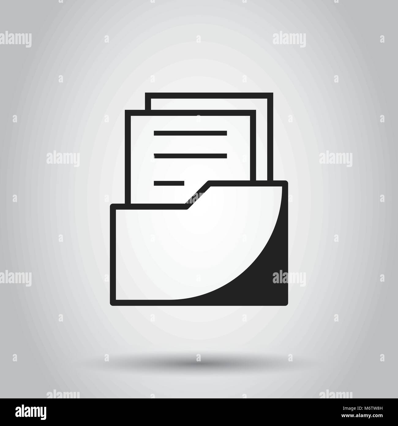 Document flat vector icon. Archive data file symbol logo illustration ...