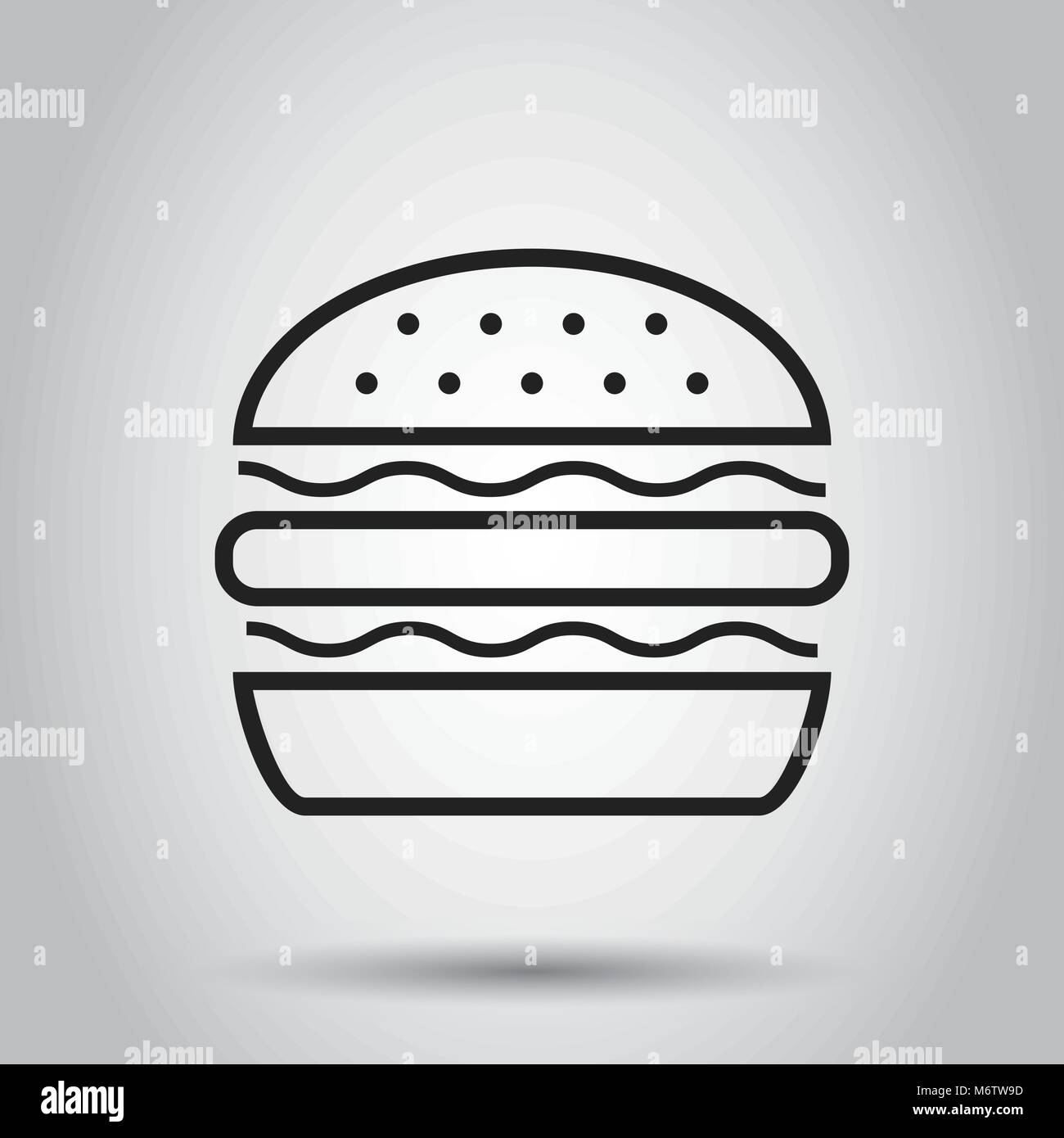 Burger fast food flat vector icon. Hamburger symbol logo illustration ...