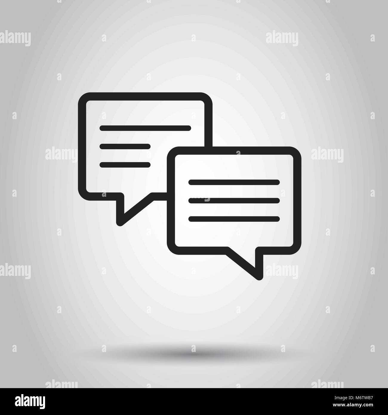 Speech bubble flat vector icon. Discussion dialog logo illustration. Business pictogram concept ...