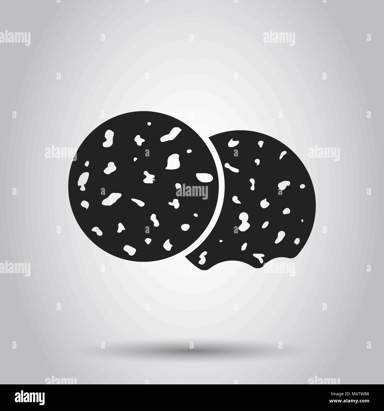 Cookie flat vector icon. Chip biscuit illustration. Dessert food ...