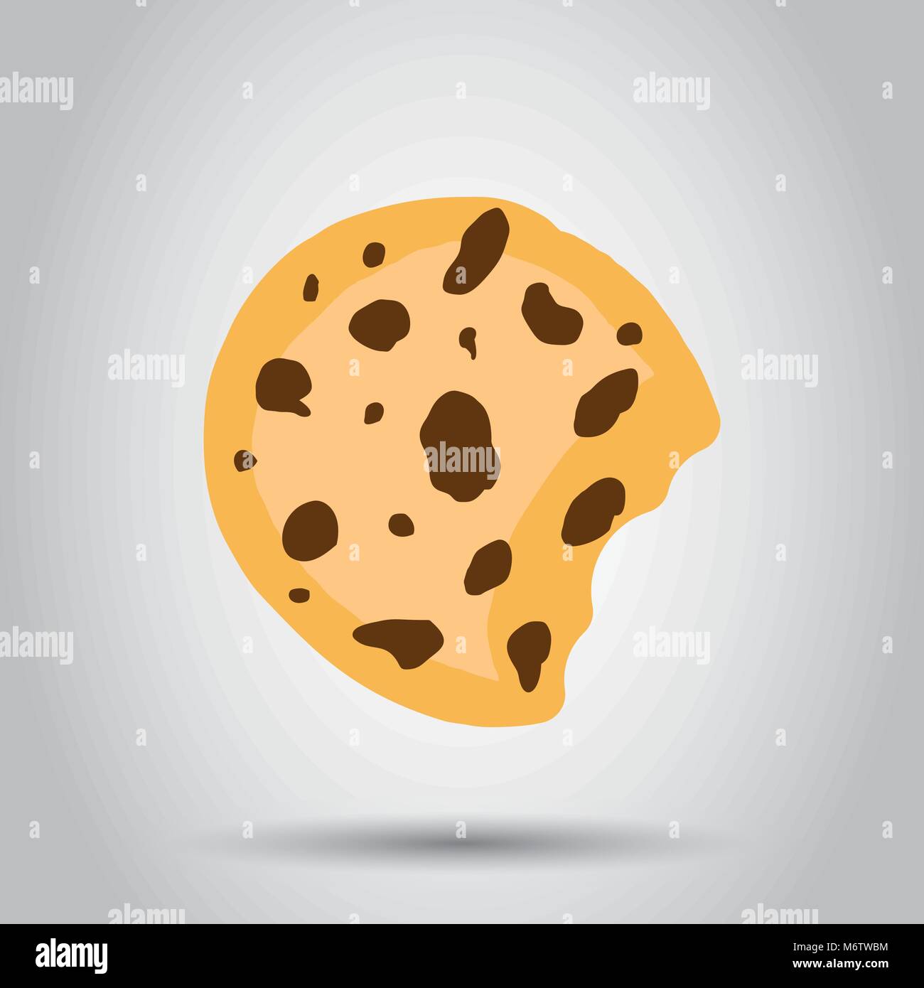 Cookie flat vector icon. Chip biscuit illustration. Dessert food ...