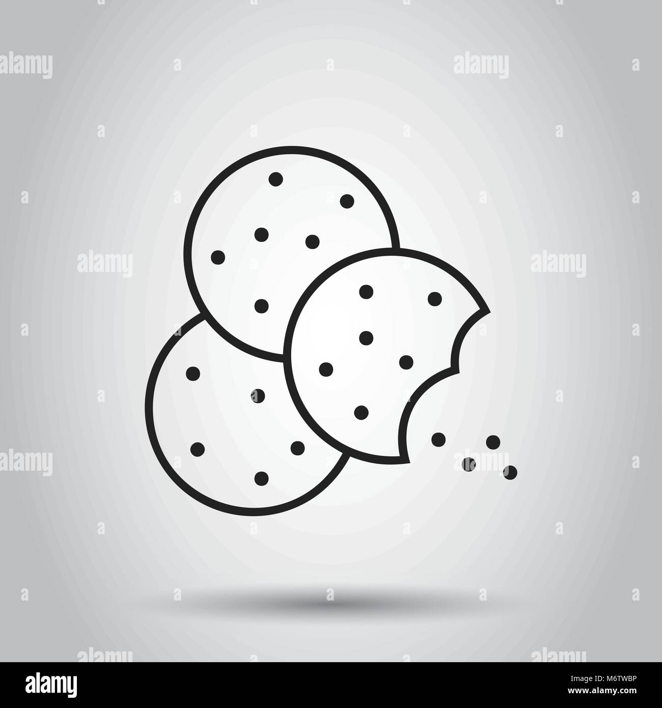 Cookie flat vector icon. Chip biscuit illustration. Dessert food ...