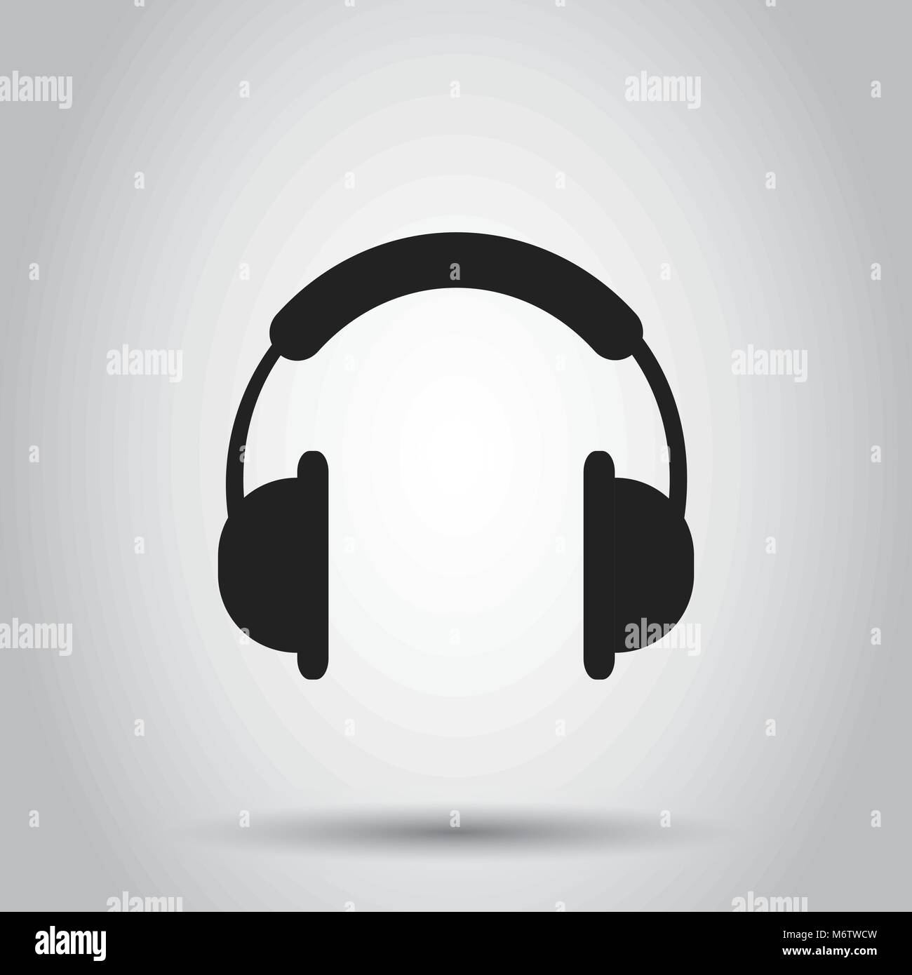 Headphone vector icon. Earphone headset sign illustration. Business ...