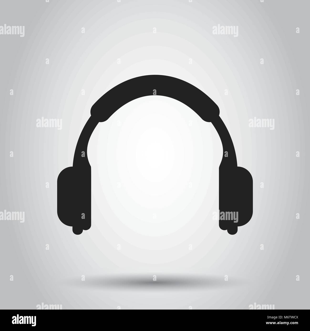 Headphone vector icon. Earphone headset sign illustration. Business ...