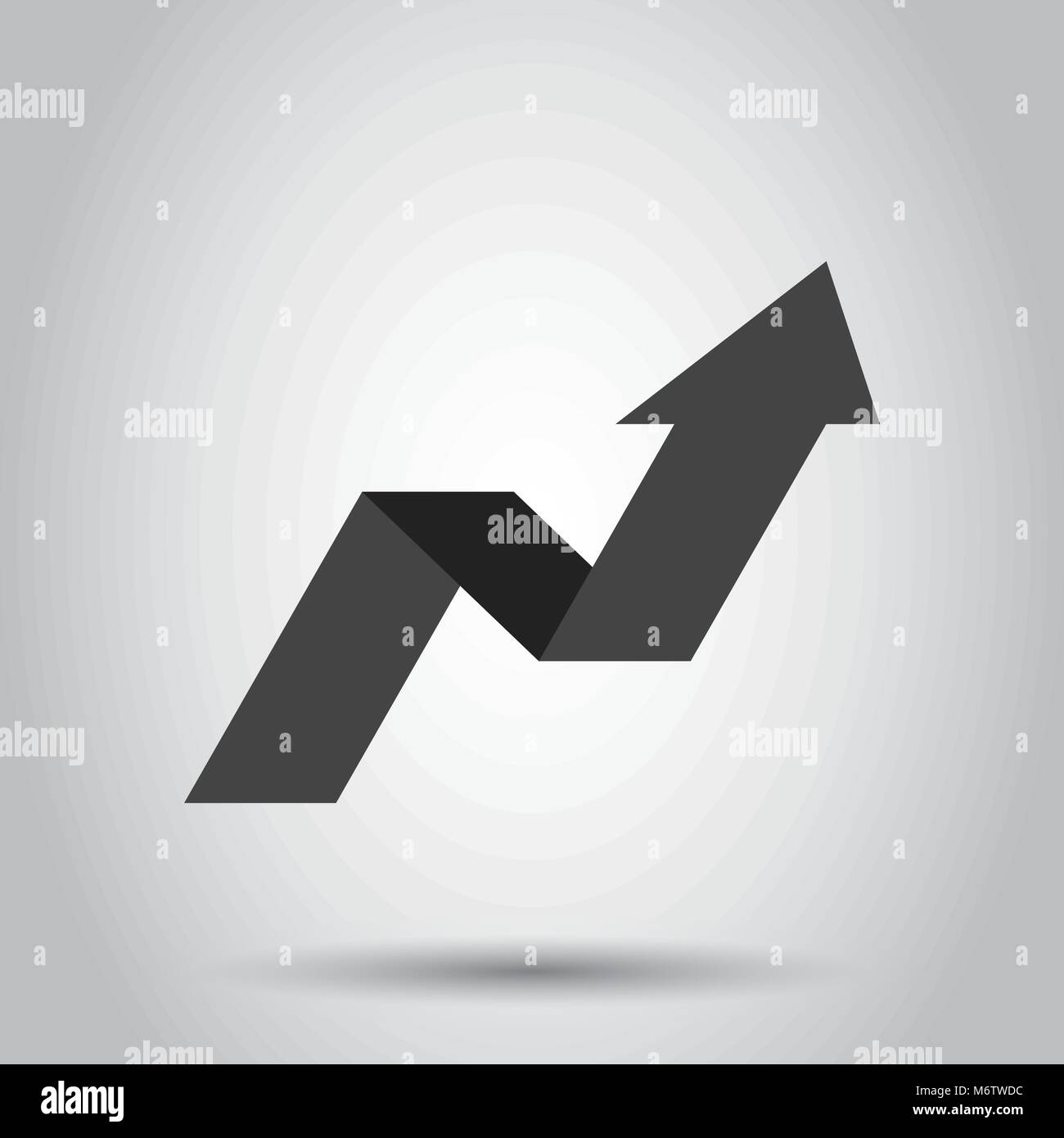 Arrow growing graph vector icon. Progress arrow grow sign illustration ...