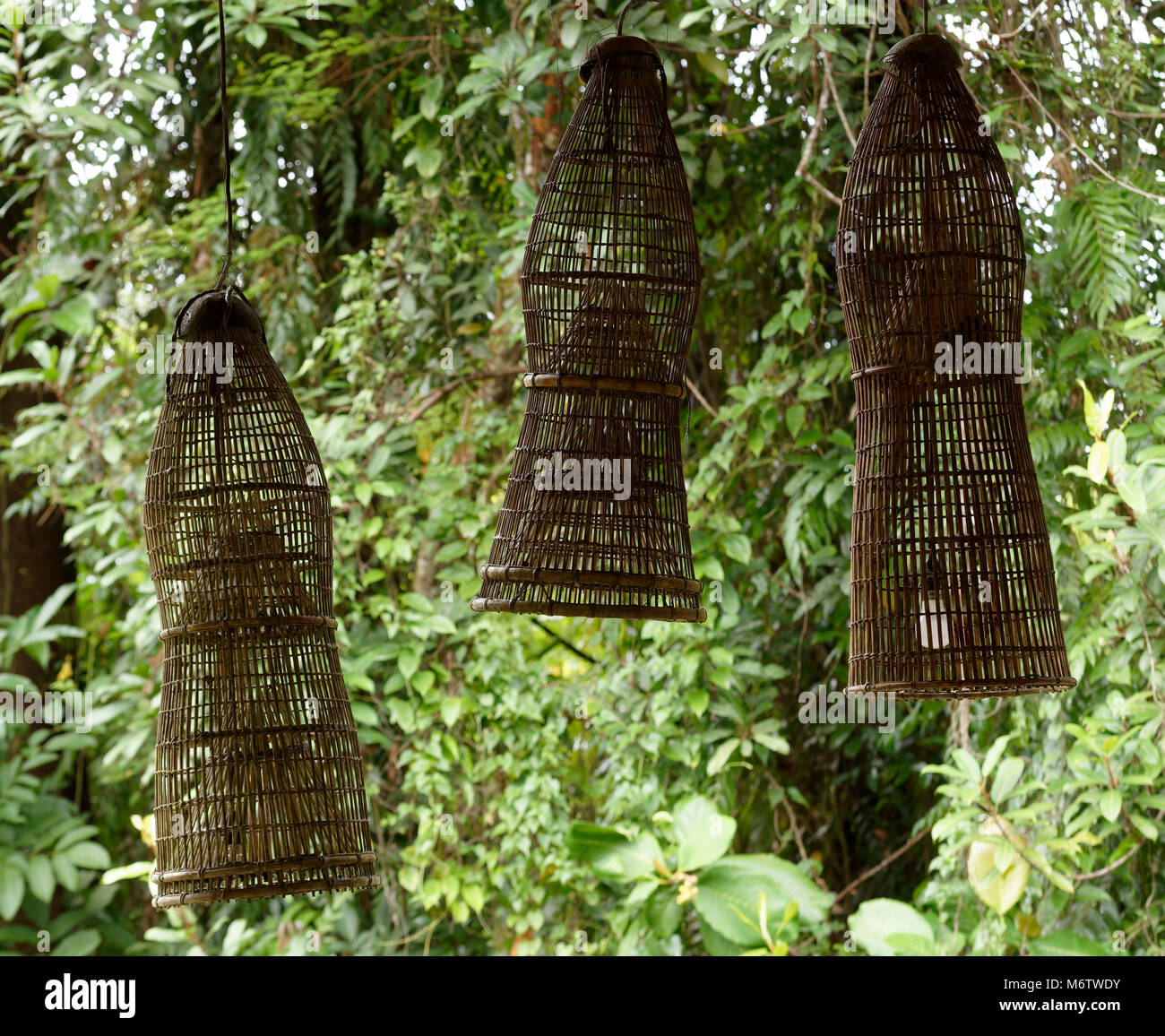 Wooden fish traps used as lights and decorations at the Sarawak ...