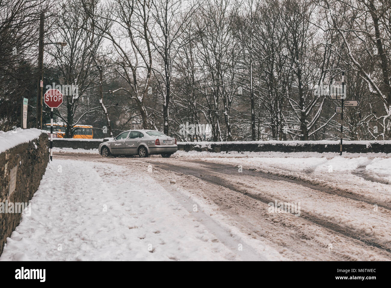 March 1st, 2018, Carrignavar, county Cork, Ireland - village covered in ...