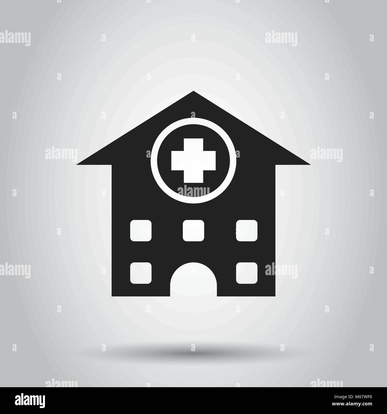 Hospital building vector icon. Infirmary medical clinic sign ...