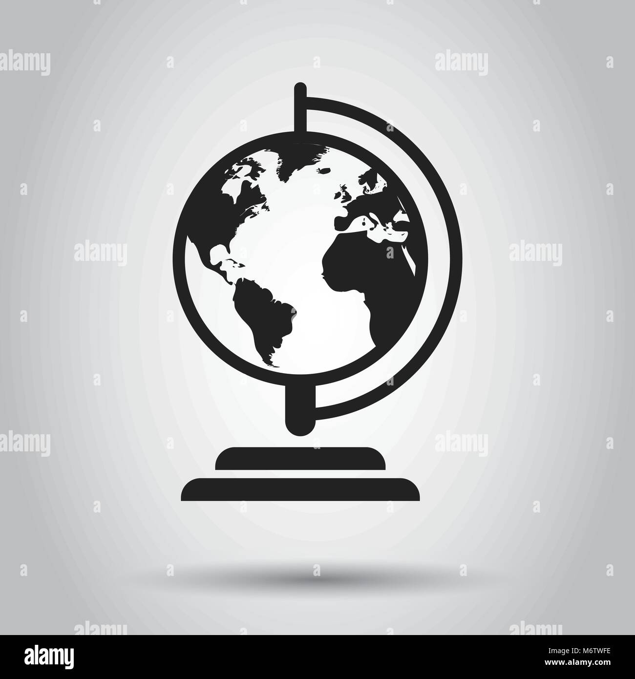 Globe world map vector icon. Round earth flat vector illustration ...