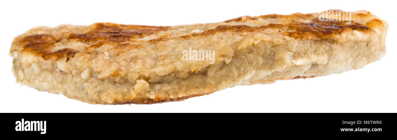 Single grilled hamburger patty isolated on white Stock Photo - Alamy