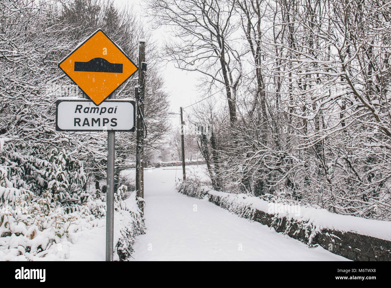 Irish village during Storm Emma, also known as the Beast from the East ...