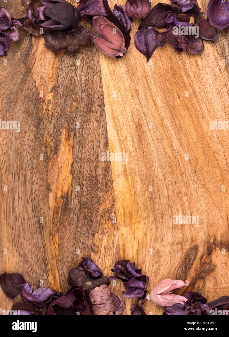 wooden background with small natural elements Stock Photo - Alamy