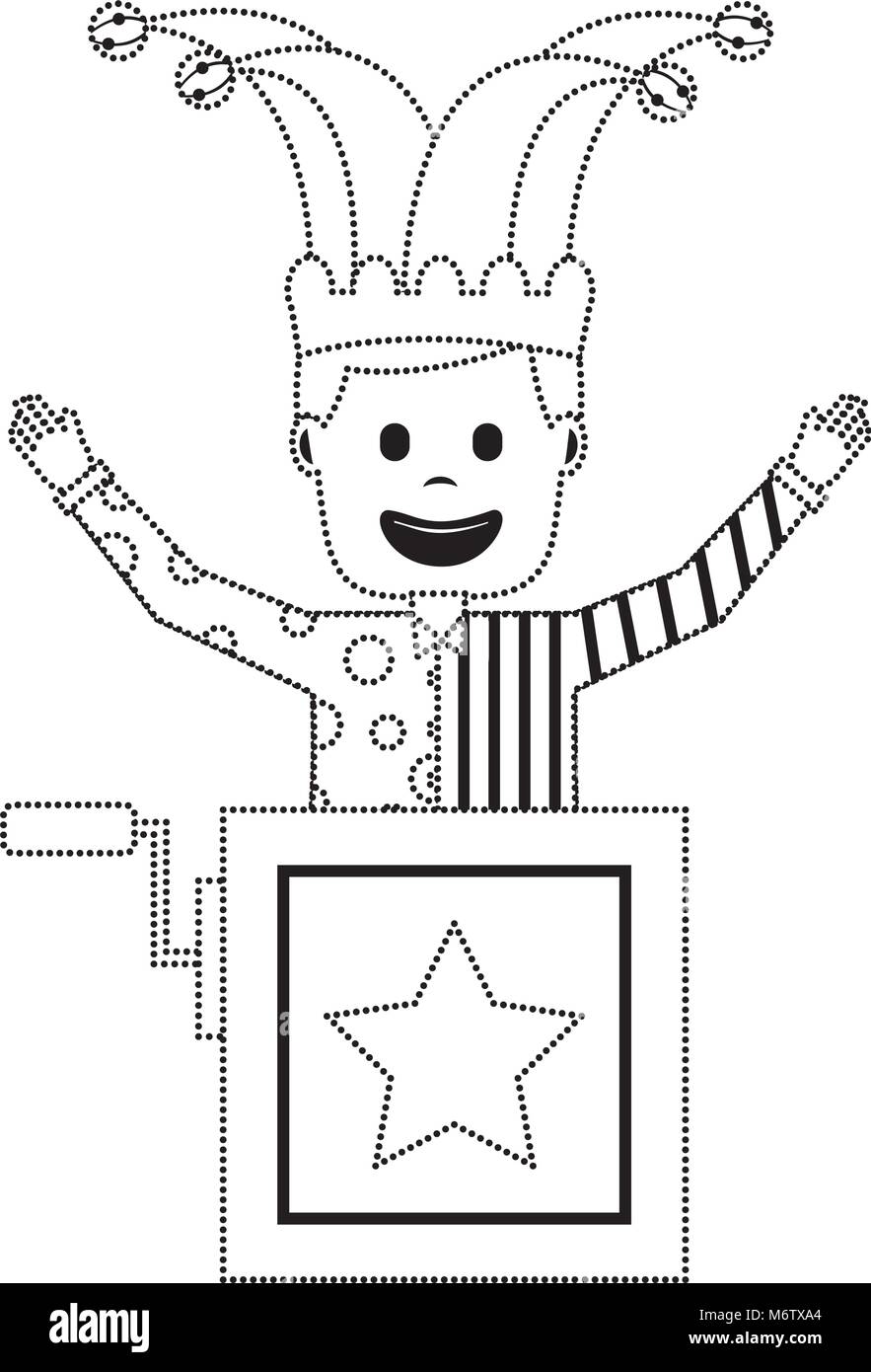 joker jumping jack in the box surprise fools day vector illustration ...