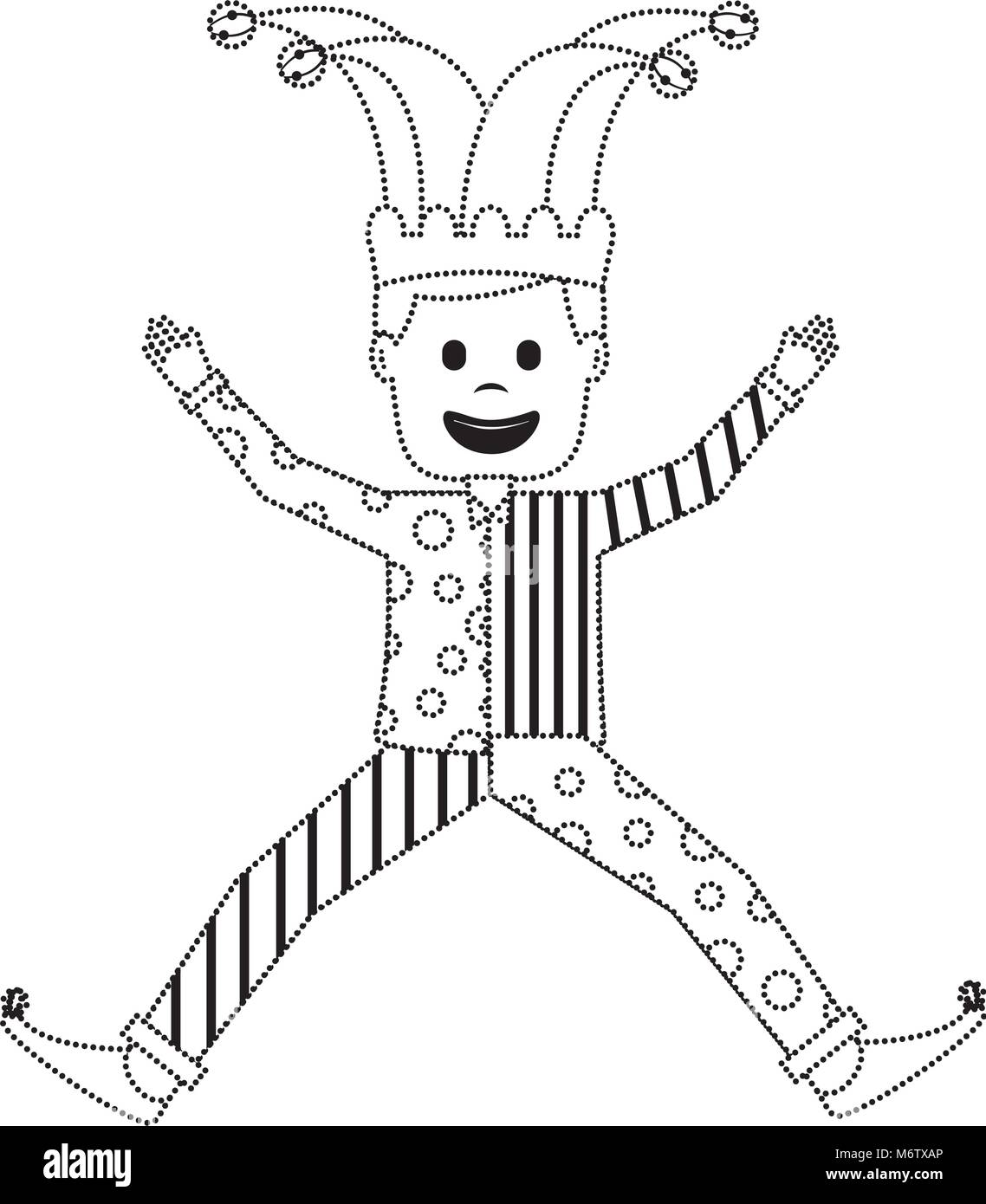 joker jumping surprise fools day character happy vector illustration ...