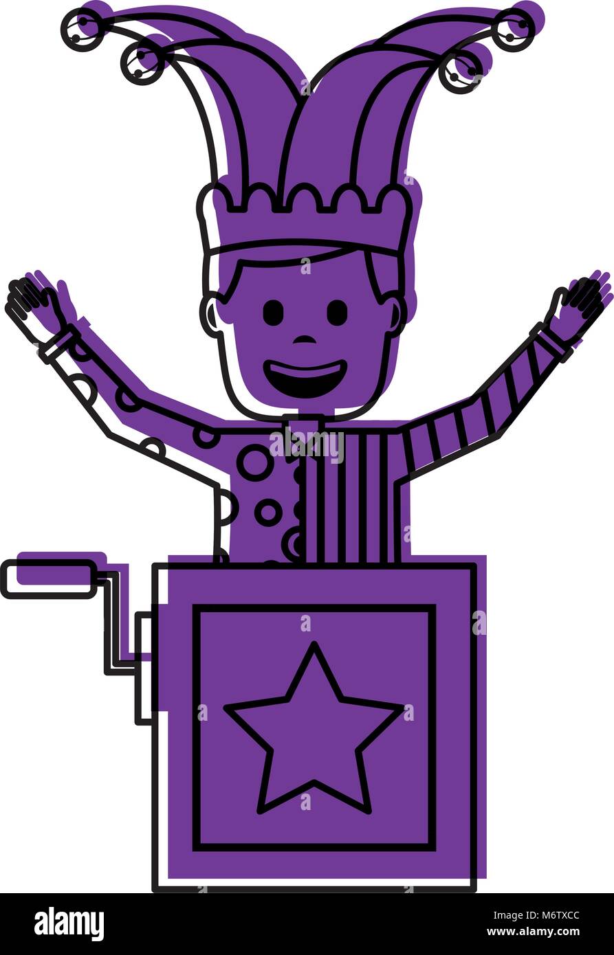 joker jumping jack in the box surprise fools day vector illustration ...