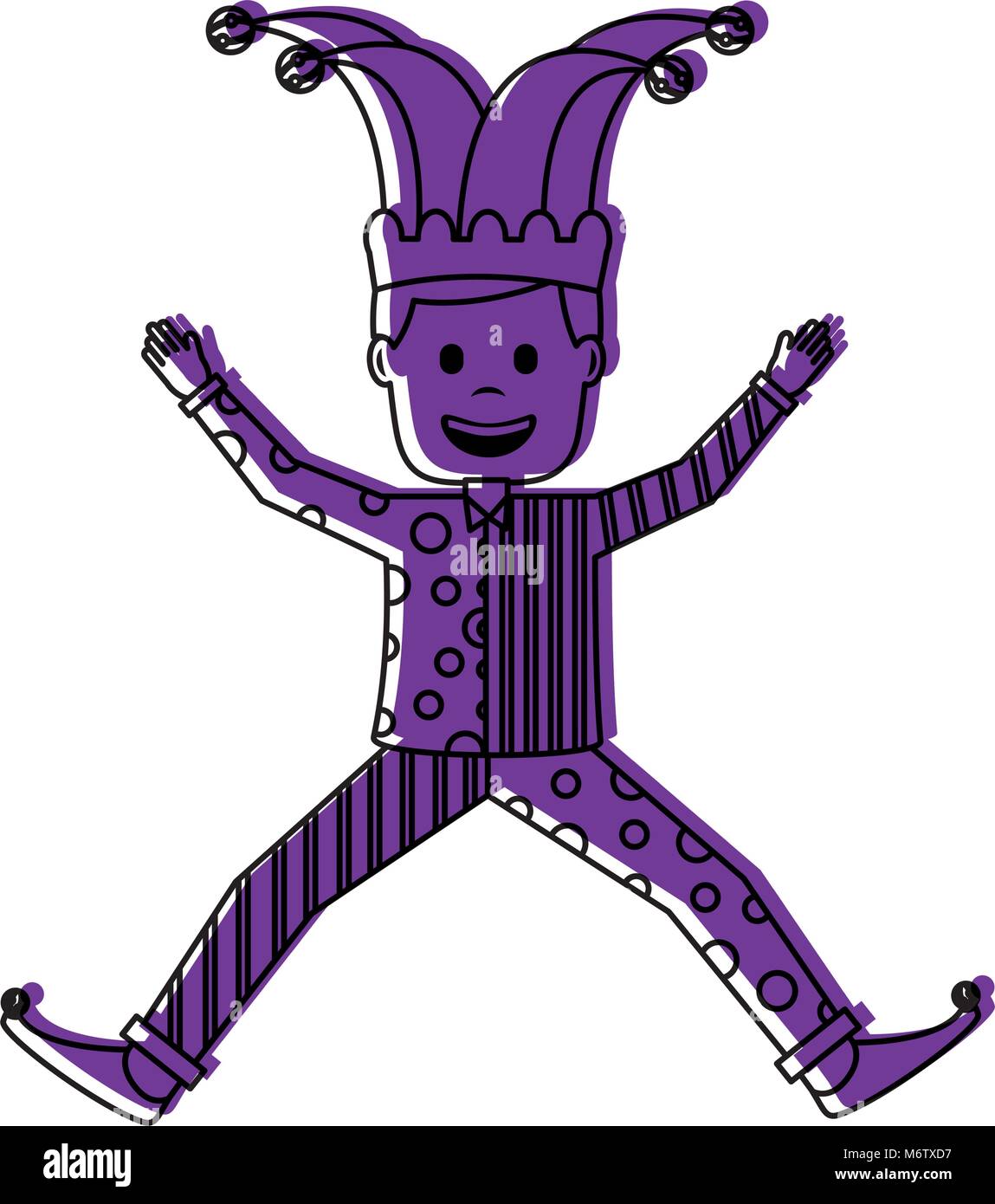 joker jumping surprise fools day character happy vector illustration ...