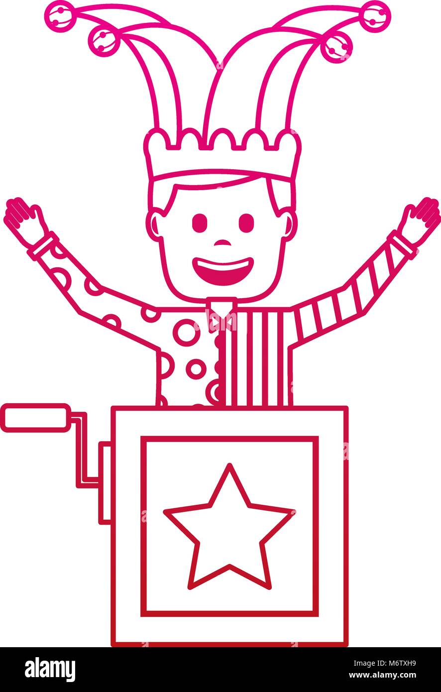 joker jumping jack in the box surprise fools day vector illustration ...