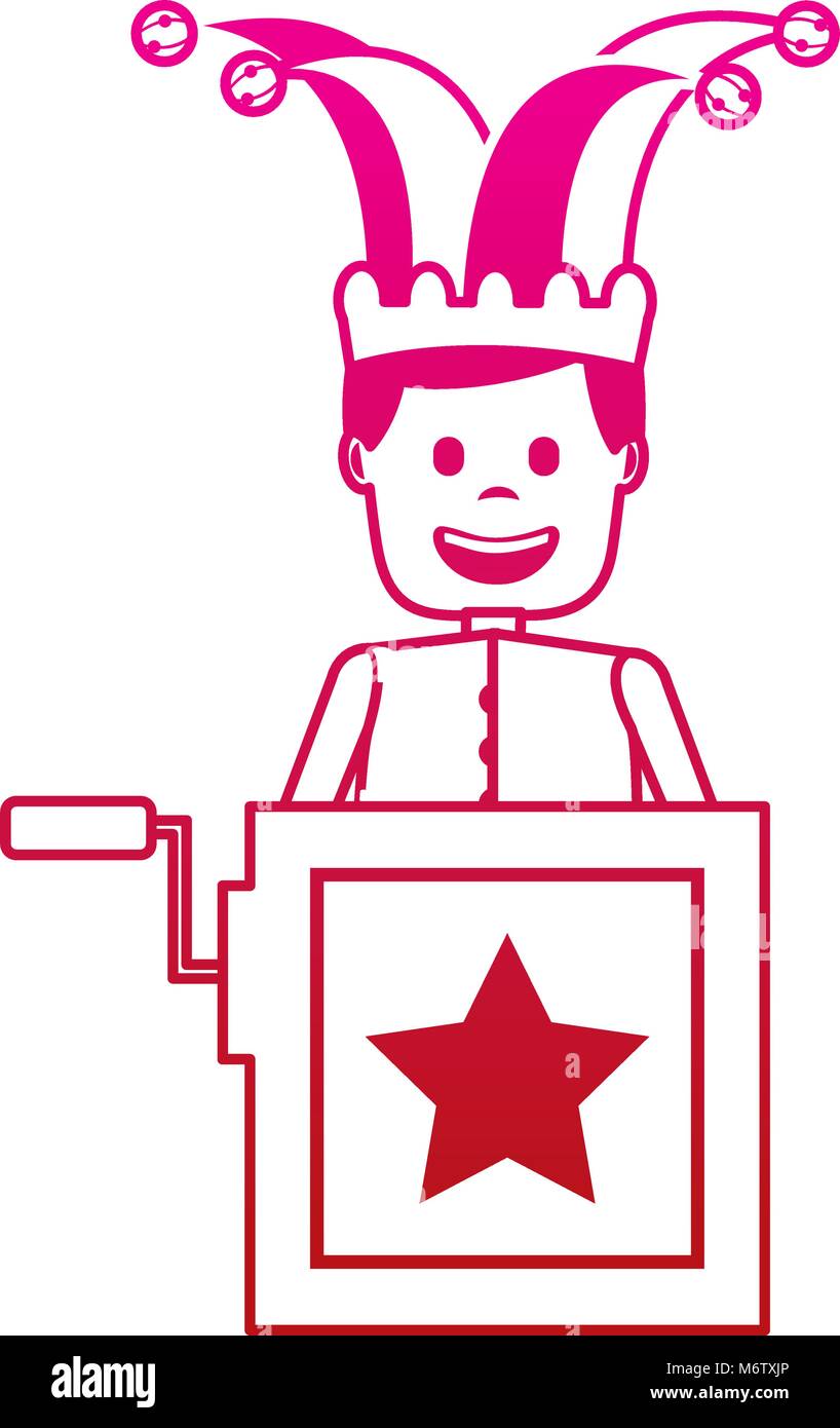 jack in the box surprise with jester and clothes hat vector ...