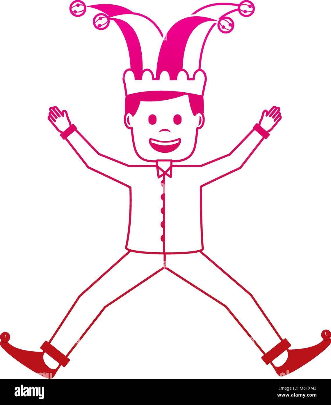 joker jumping surprise fools day character happy vector illustration ...