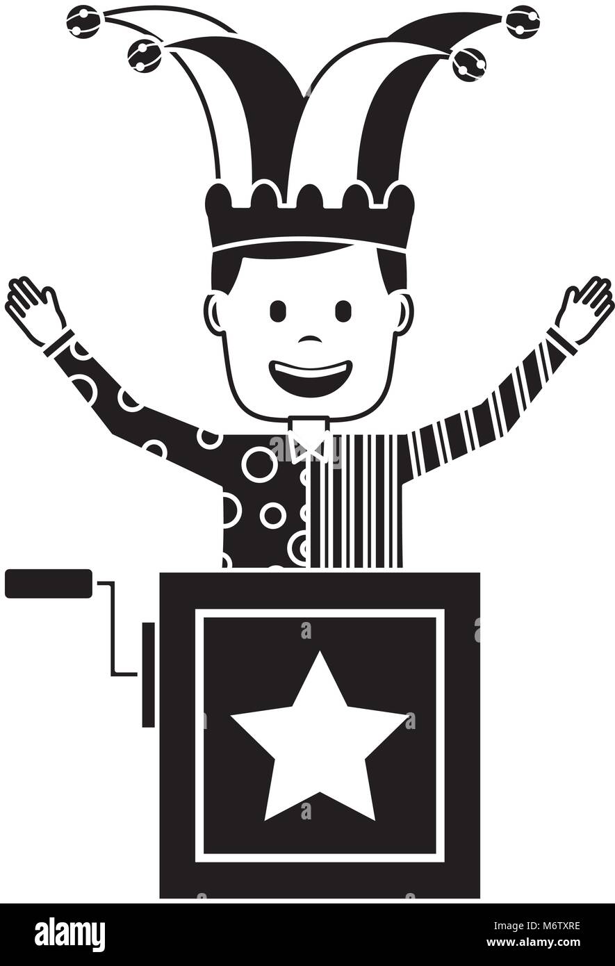 joker jumping jack in the box surprise fools day vector illustration ...