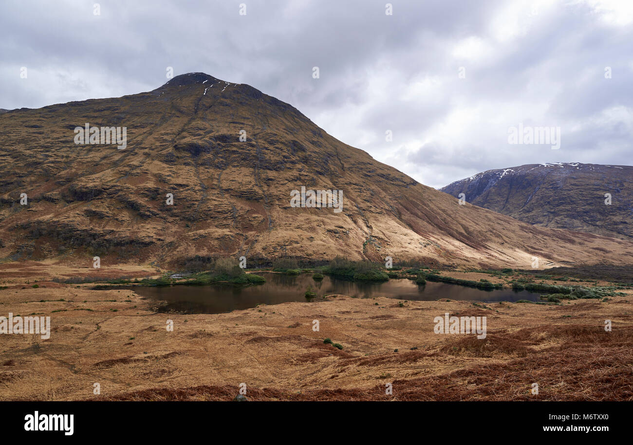 Small Islands dot the Loch on the Valley floor of Glen Etive, in the ...