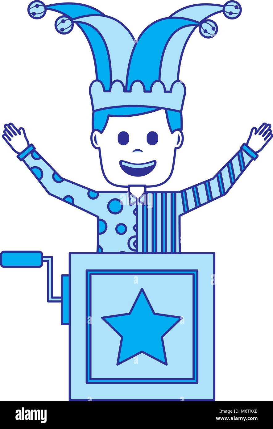 joker jumping jack in the box surprise fools day vector illustration ...