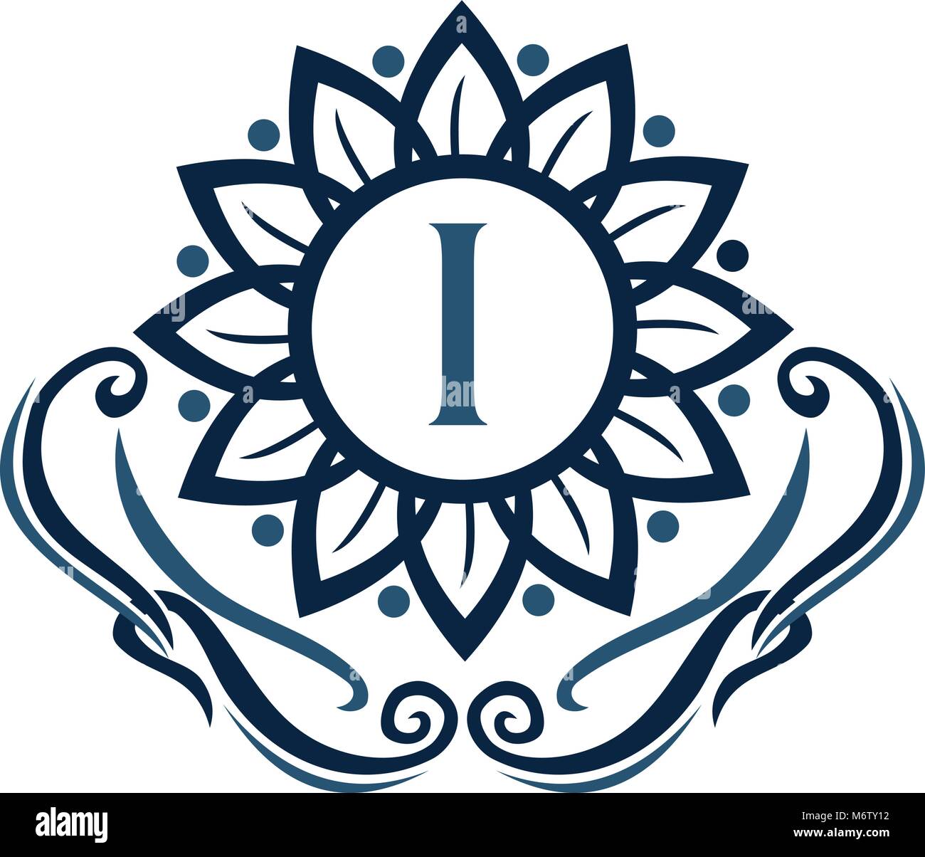 Flower Elegance Initial I Stock Vector Image & Art - Alamy