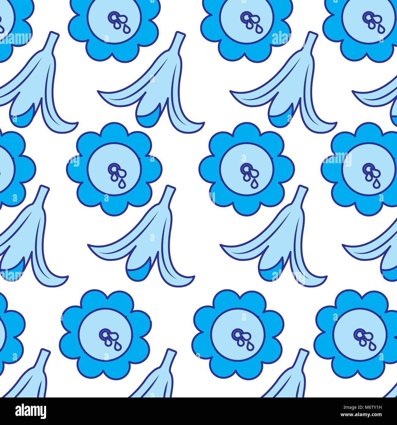 fools day joke banana peel and water flower vector illustration blue ...