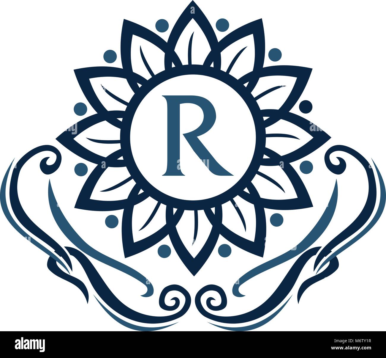Flower Elegance Initial R Stock Vector Image & Art - Alamy