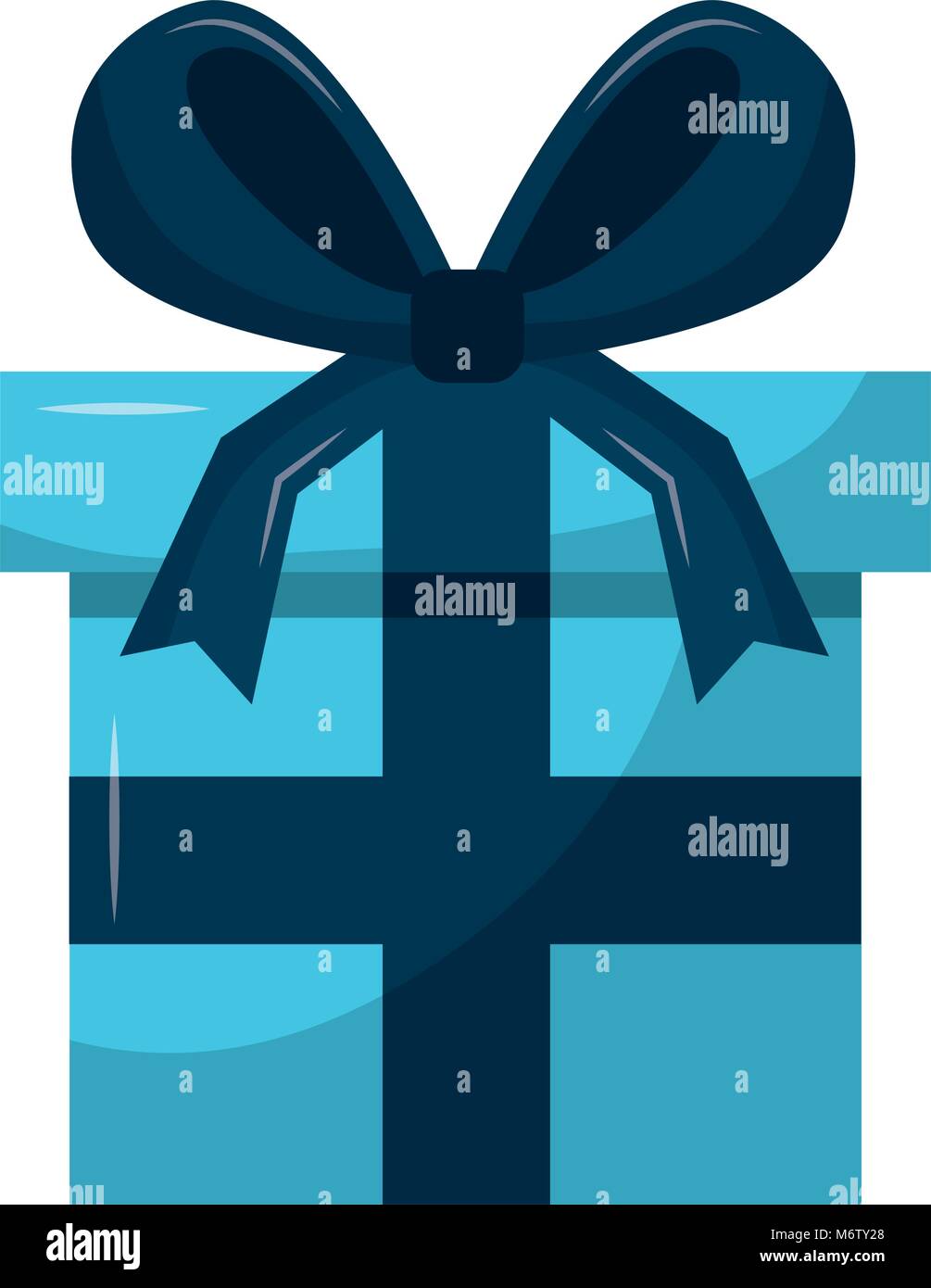 wrapped gift box bow ribbon vector illustration Stock Vector Image ...