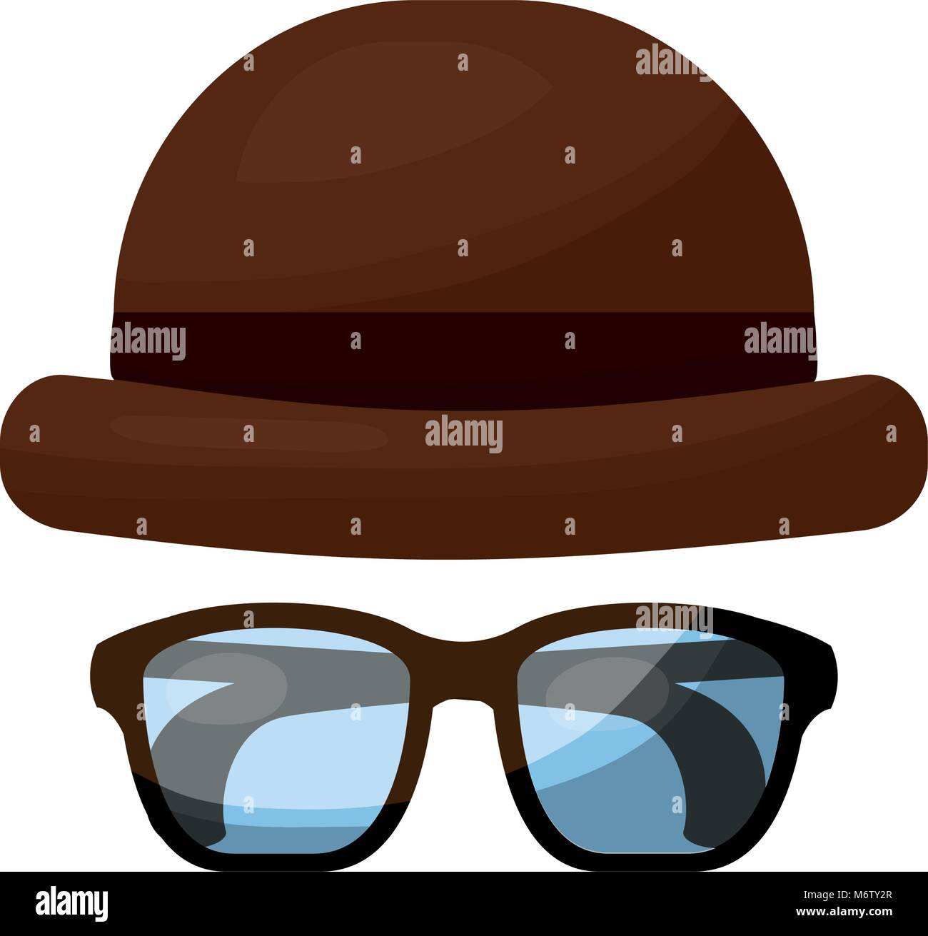 Classic Hat And Glasses Fashion Men Vector Illustration Stock Vector