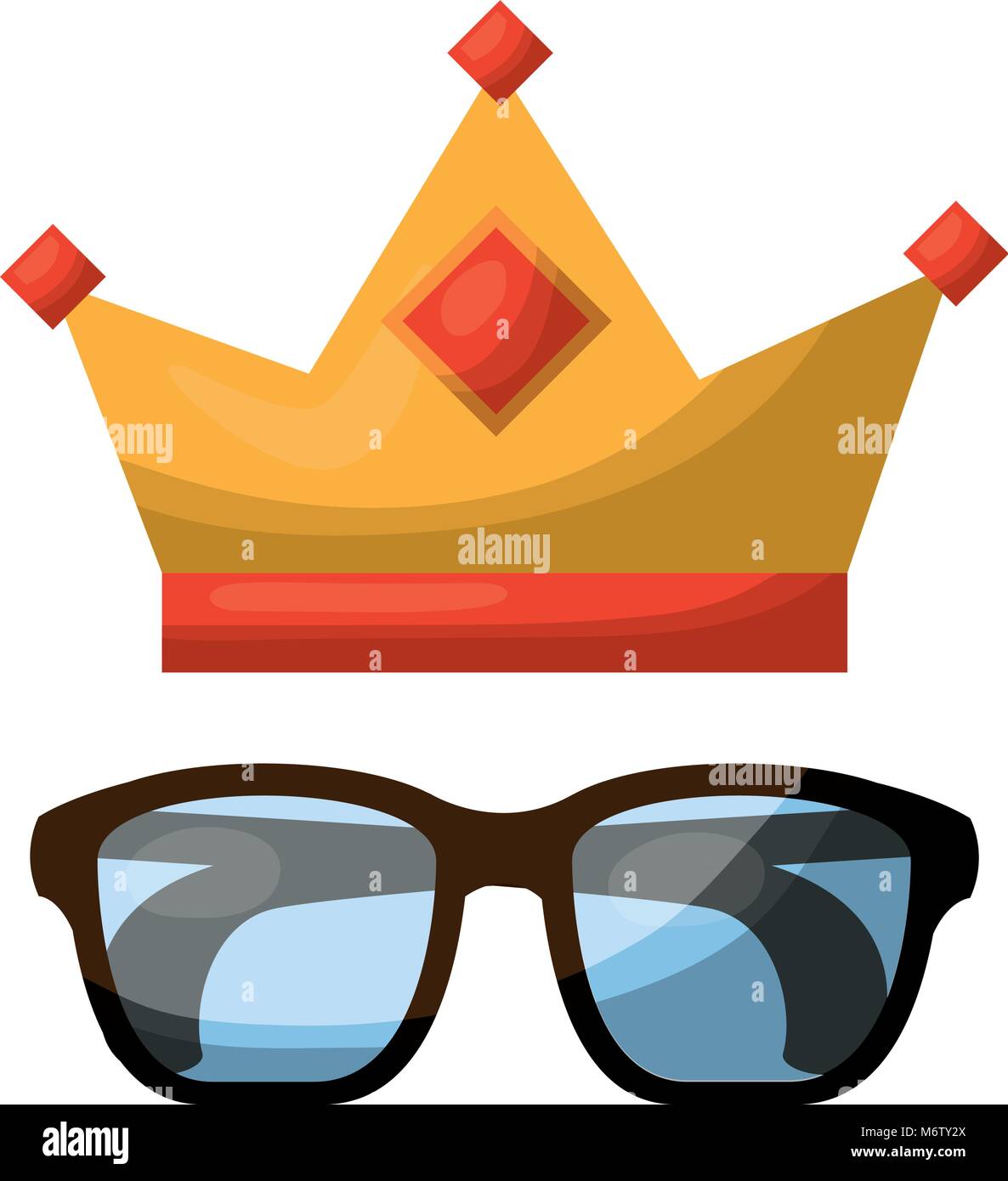 crown and glasses retro trend elements vector illustration Stock Vector ...