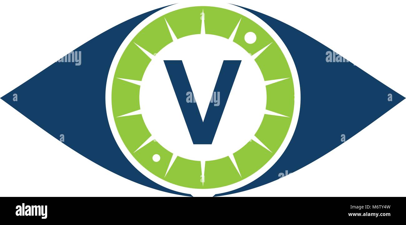 Eye logo with v letter hi-res stock photography and images - Alamy