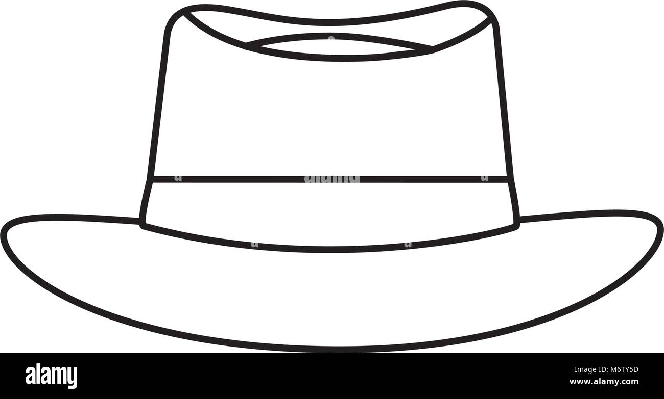 classic hat men cloth fashion vector illustration outline image Stock ...