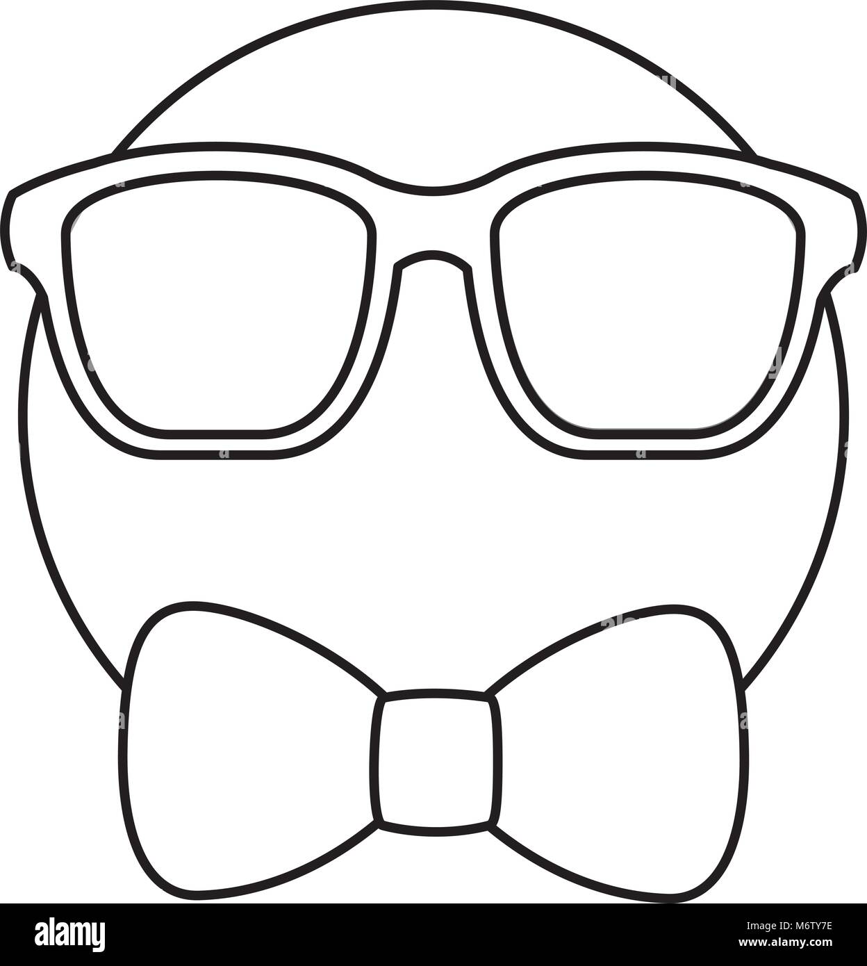 Retro Glasses Outline