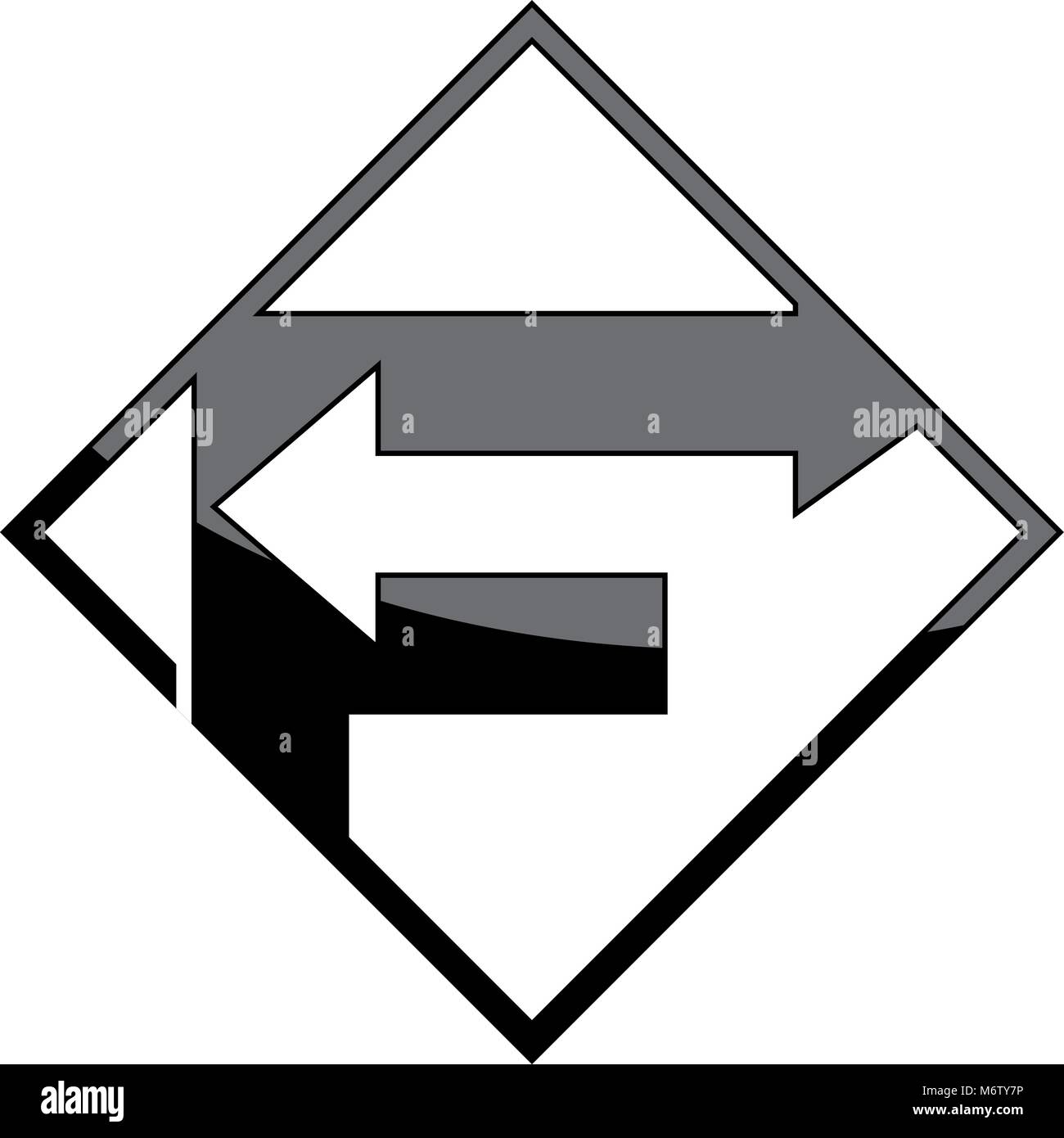 Logo F with Arrow Stock Vector Image & Art - Alamy
