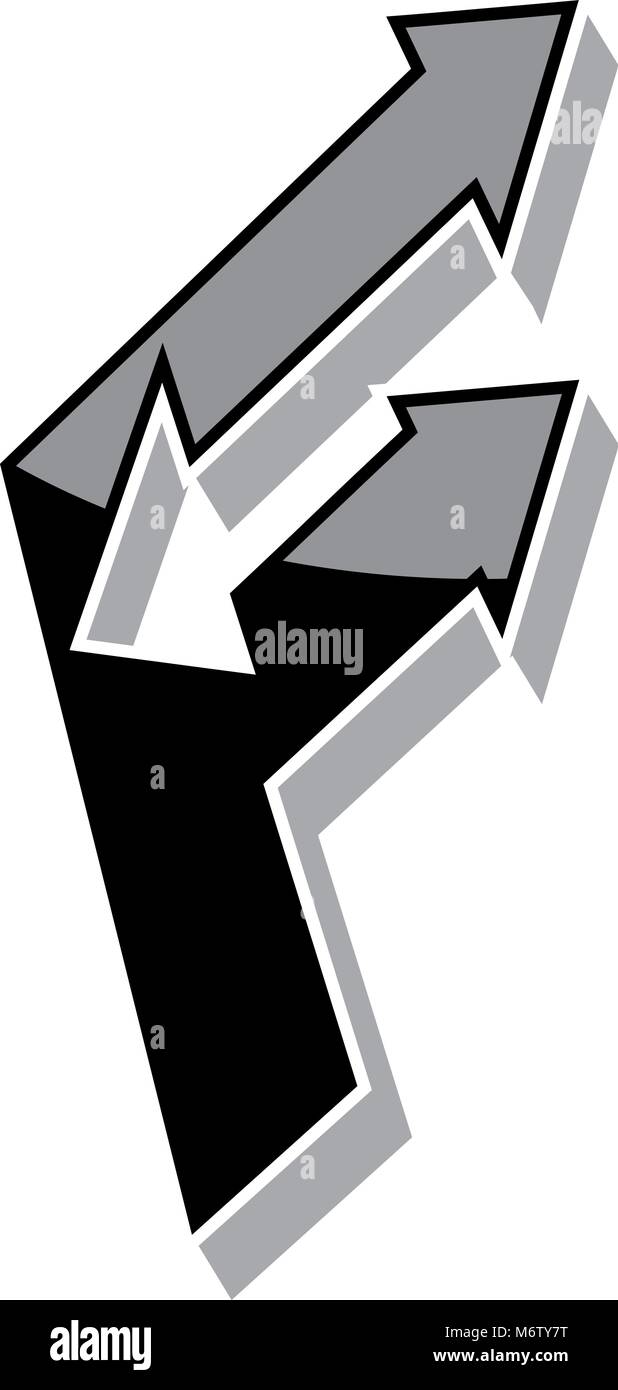 Logo F with Arrow Stock Vector Image & Art - Alamy