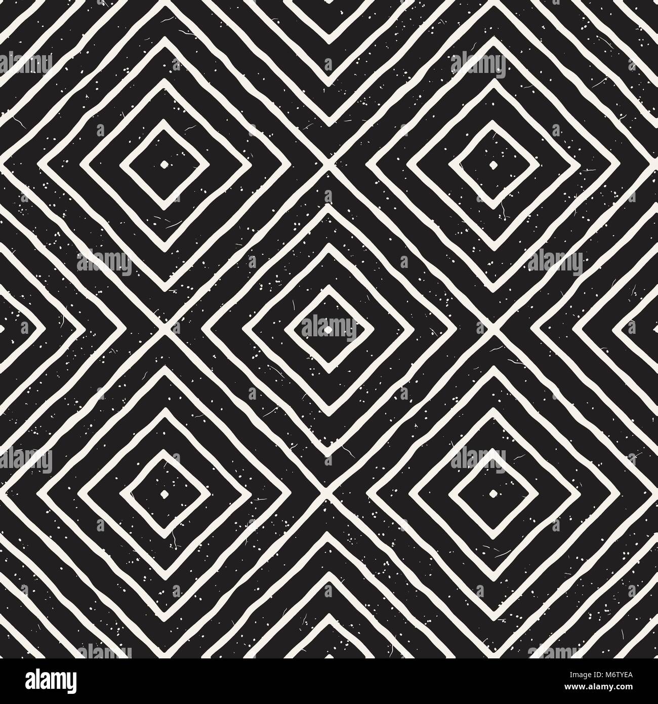 Hand drawn seamless repeating pattern with lines tiling. Grungy ...