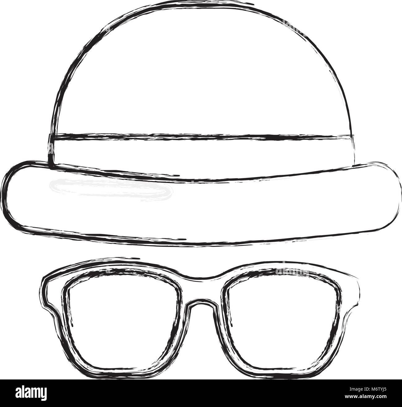 Classic Hat And Glasses Fashion Men Vector Illustration Sketch Image Stock Vector Image And Art
