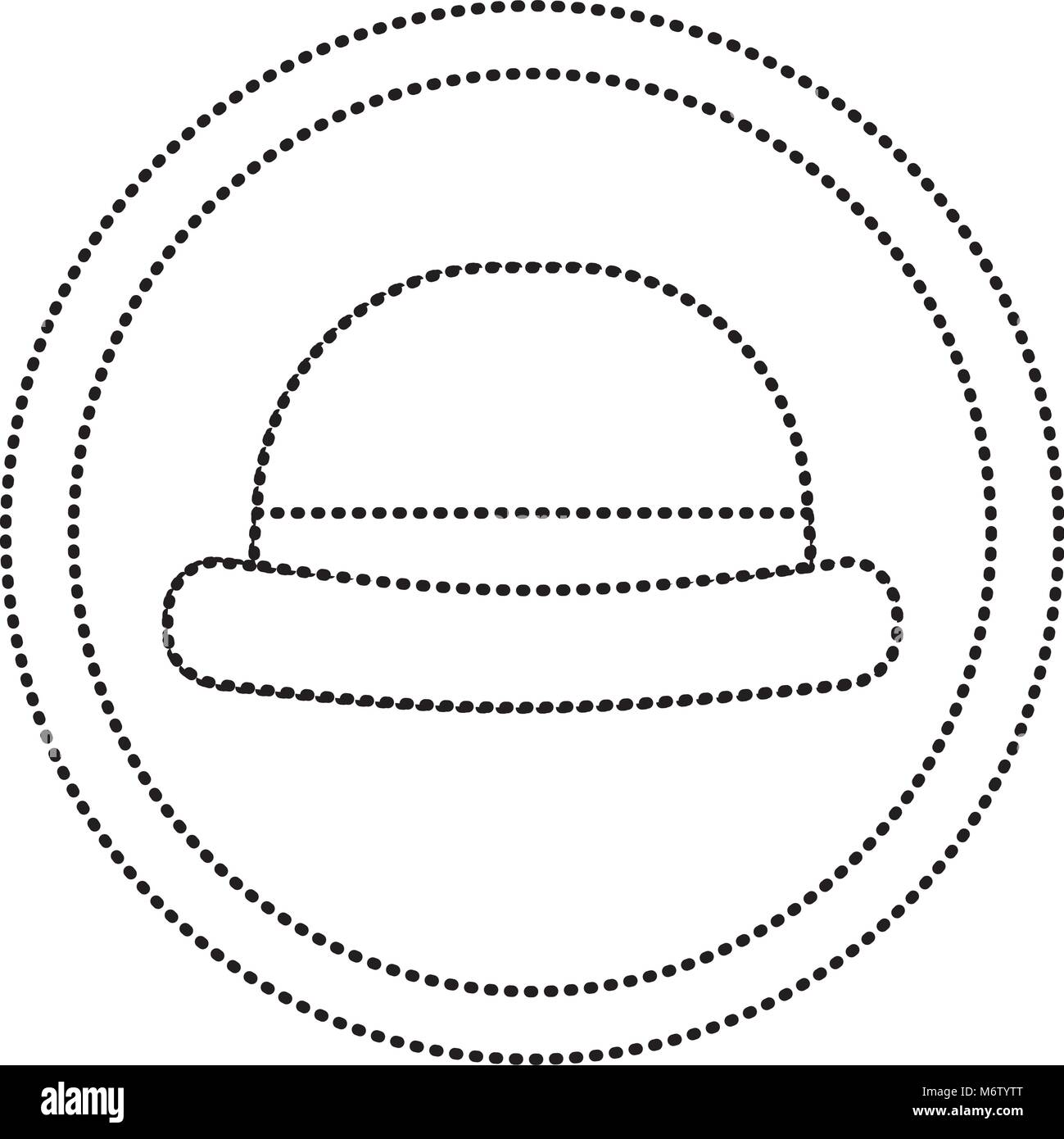 vintage fashion hat classic sticker design vector illustration dotted ...