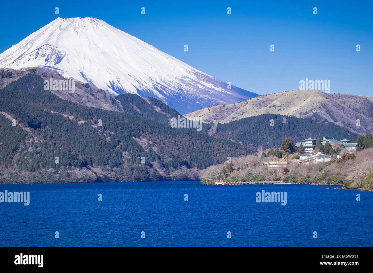 view of mount fuji from lake ashi,japan Stock Photo - Alamy