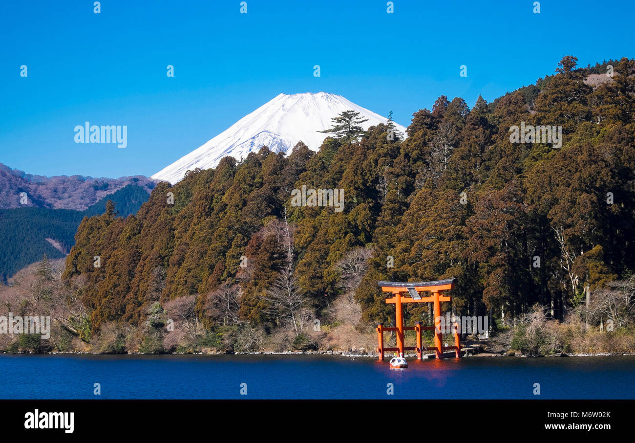 view of mount fuji from lake ashi,japan Stock Photo - Alamy